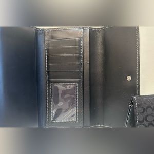 Coach | Bags | Vintage Coach Signature Black Canvas With Leather Trim ...